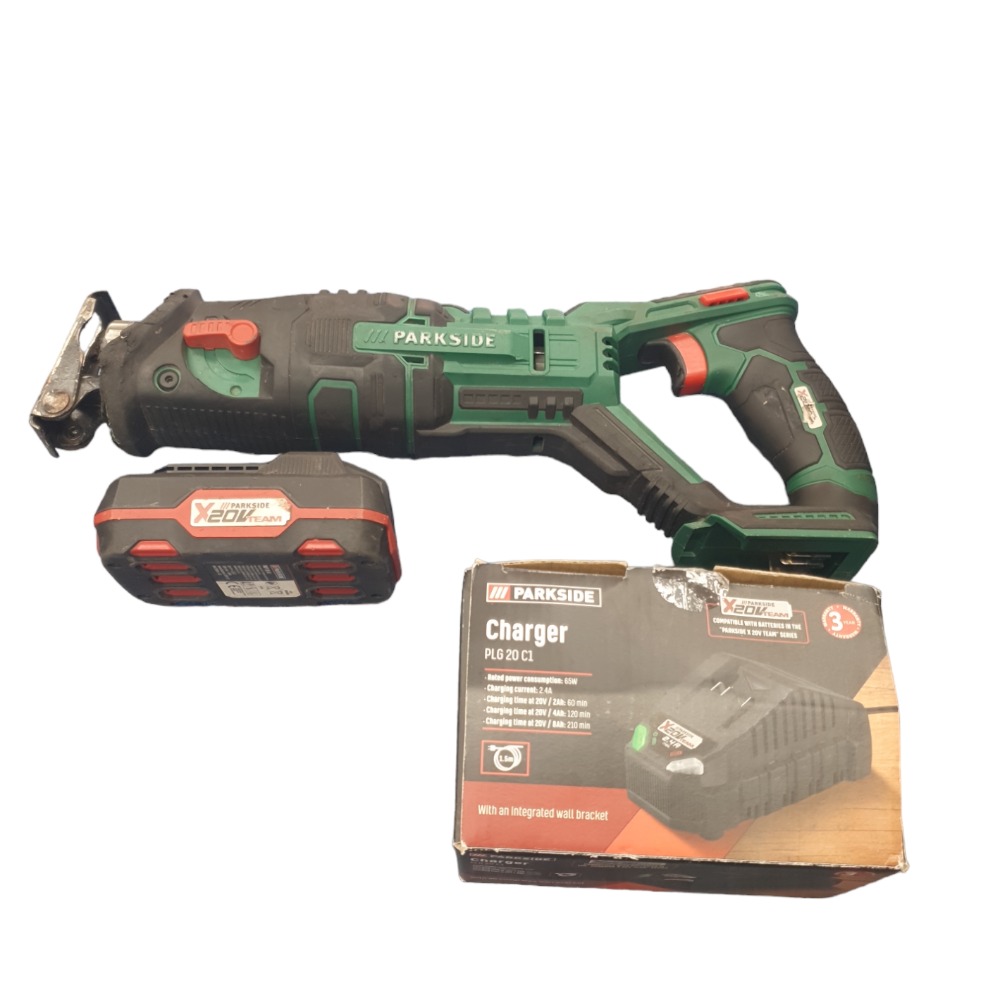 Pre-owned Parkside parkside reciprocating saw battery and charger ...